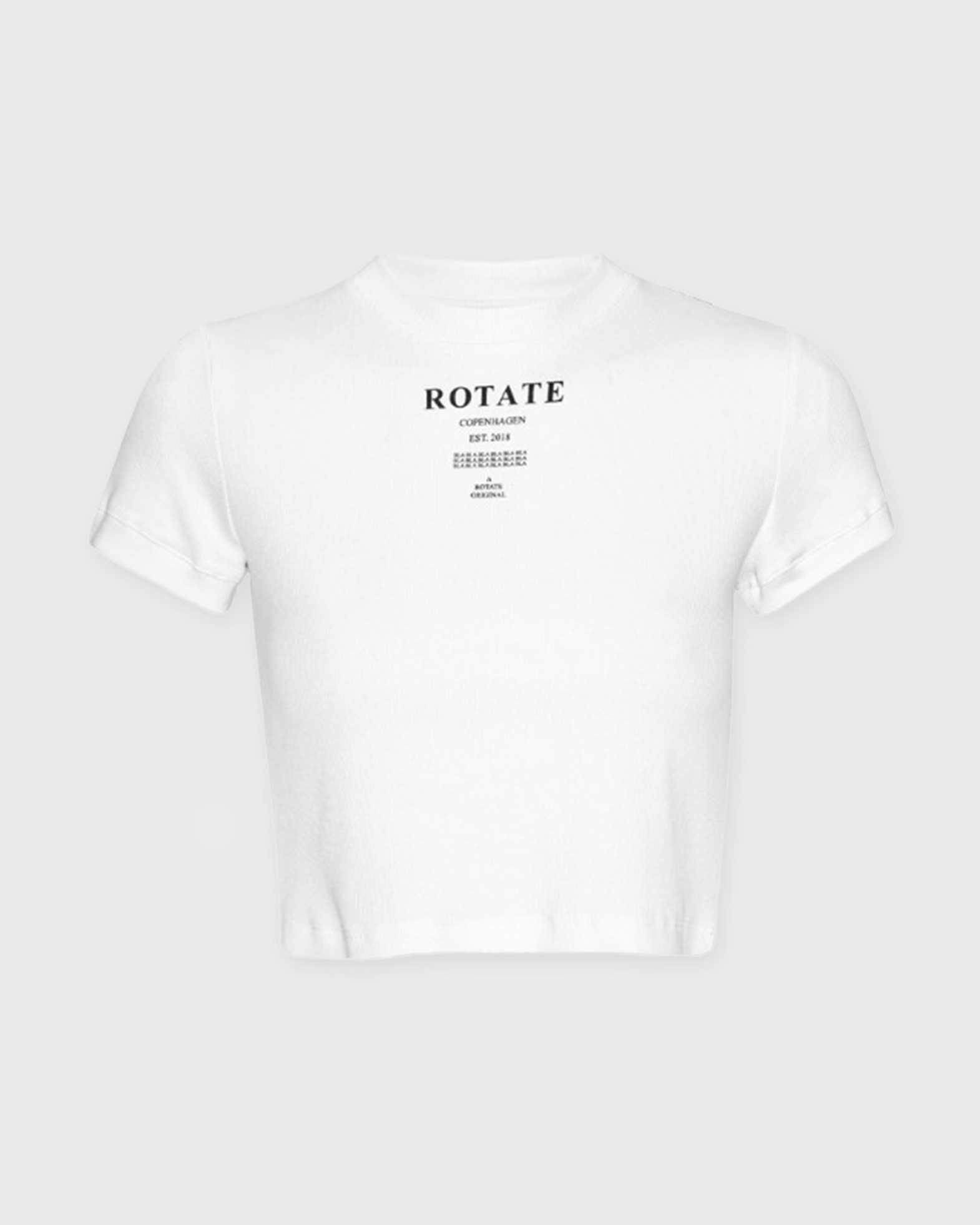 ROTATE Birger Christensen T-shirt Ribbed Cropped | WAKAKUU