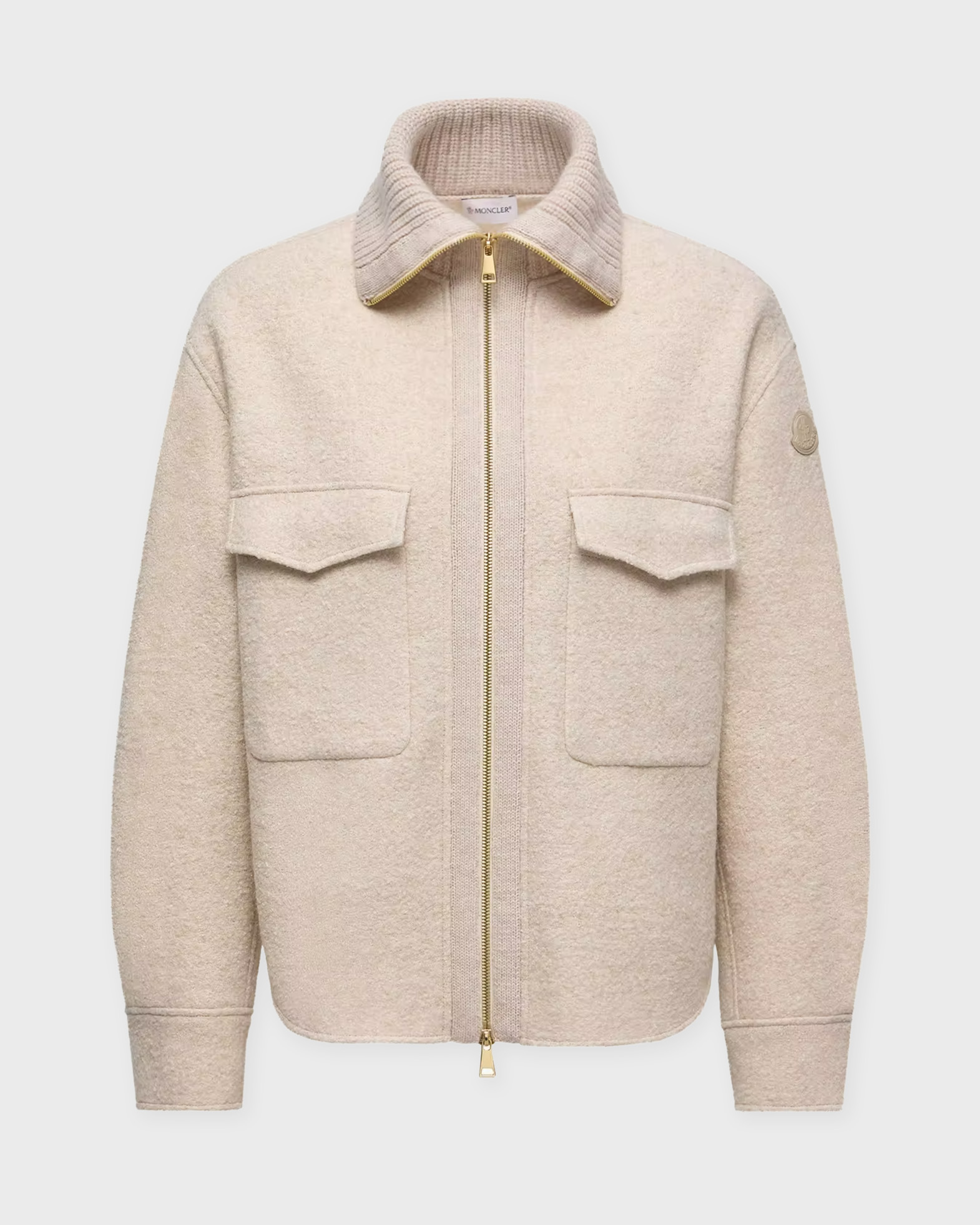 Moncler Jacket Bouclé Wool Blend Zip-Up | WAKAKUU