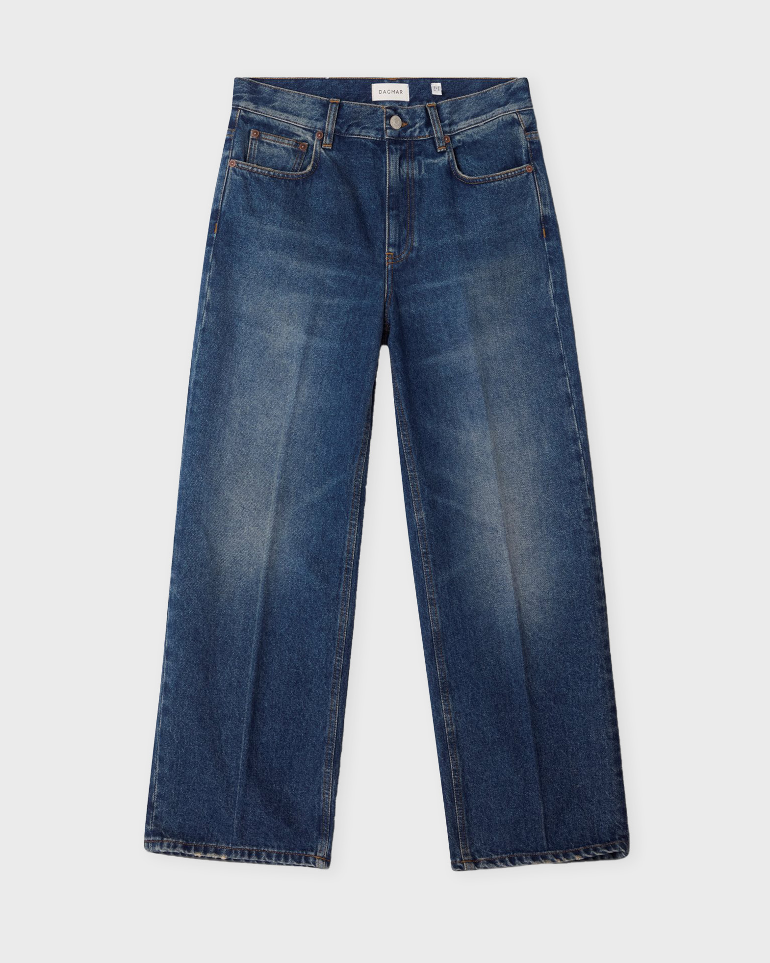 Dagmar Jeans Cropped Vintage Blue Denim | WAKAKUU